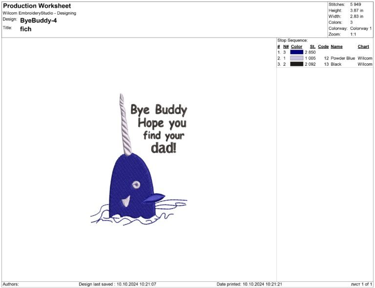 Bye buddy Embroidery design files for machine embroidery