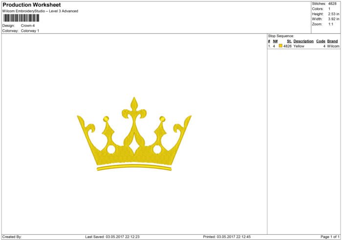 Crown embroidery design files for Machine Embroidery