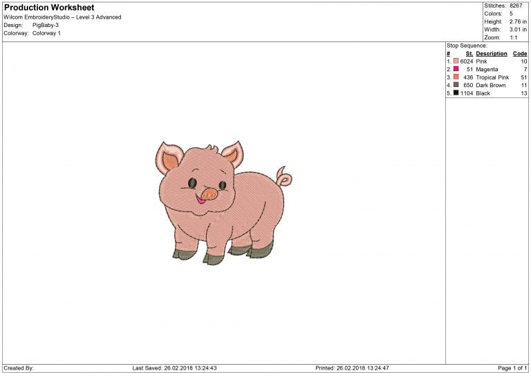 Pig Embroidery design - Machine Embroidery designs and SVG files