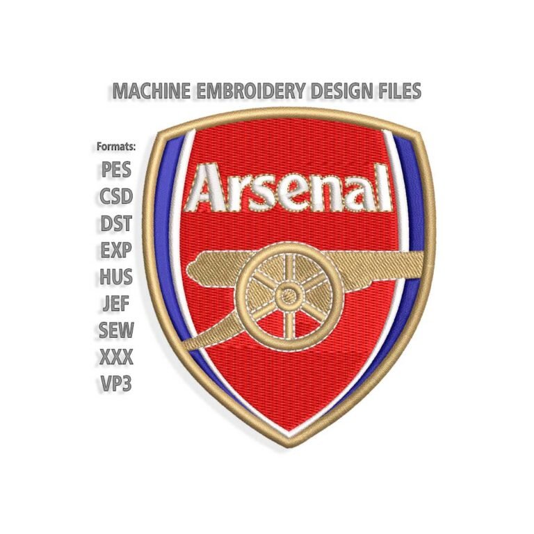 Arsenal Embroidery design files for Machine embroidery