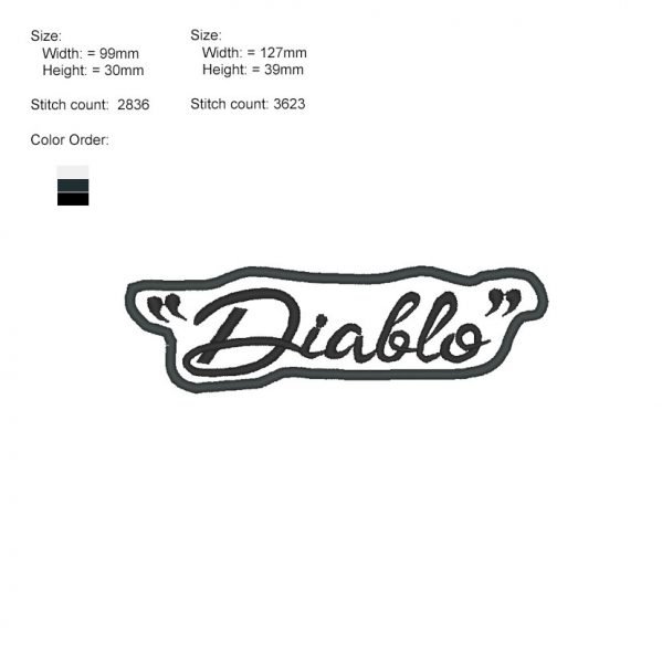 Diablo Embroidery design - Machine Embroidery designs and SVG files