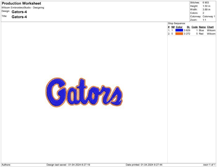 Florida Gators Embroidery design files