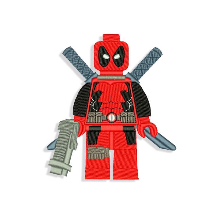 Lego Armored Deadpool embroidery design files