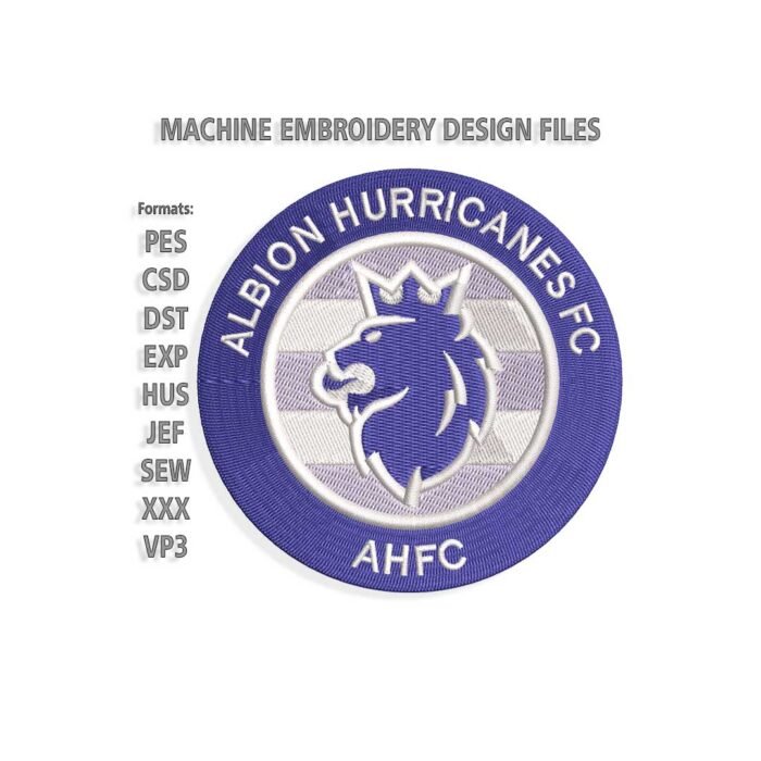 Albion Hurricanes embroidery design for machine embroidery