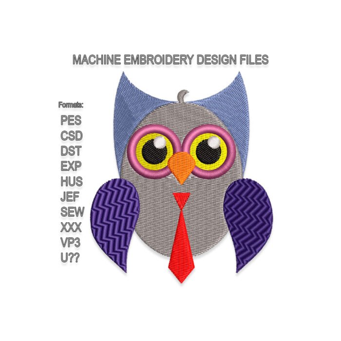 Smart Owl Embroidery design files for Machine embroidery