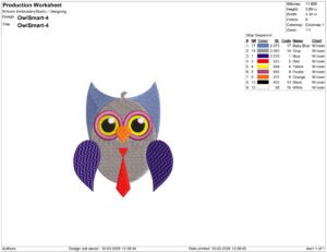 Smart Owl Embroidery design files for Machine embroidery