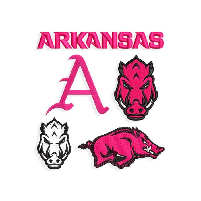 Arkansas Razorbacks Embroidery design and applique files