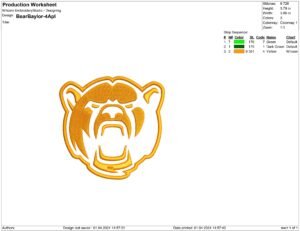 Baylor Bears Embroidery design and applique files