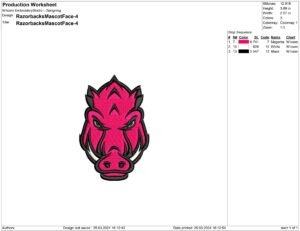 Arkansas Razorbacks Embroidery design and applique files