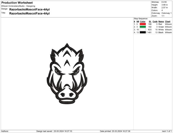 Arkansas Razorbacks Embroidery design and applique files