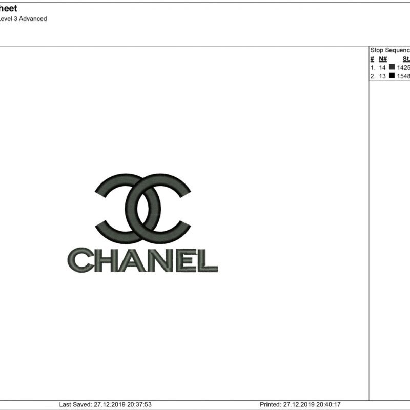 Chanel Embroidery design files for machine embroidery