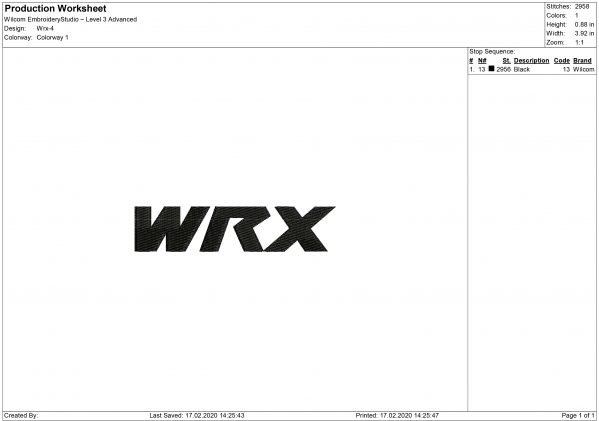WRX logo - Machine Embroidery designs and SVG files