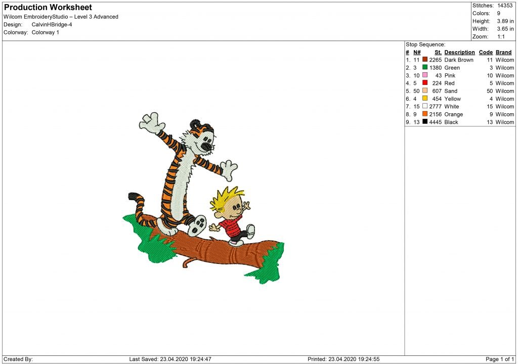 Calvin and Hobbes Embroidery design files