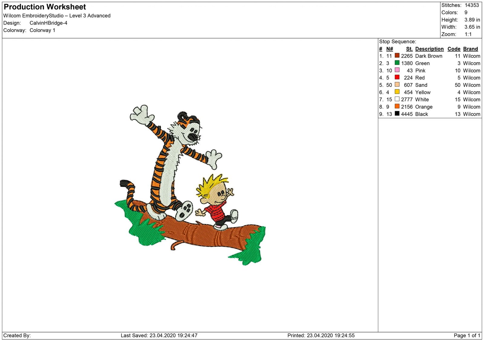 Calvin and Hobbes Embroidery design files