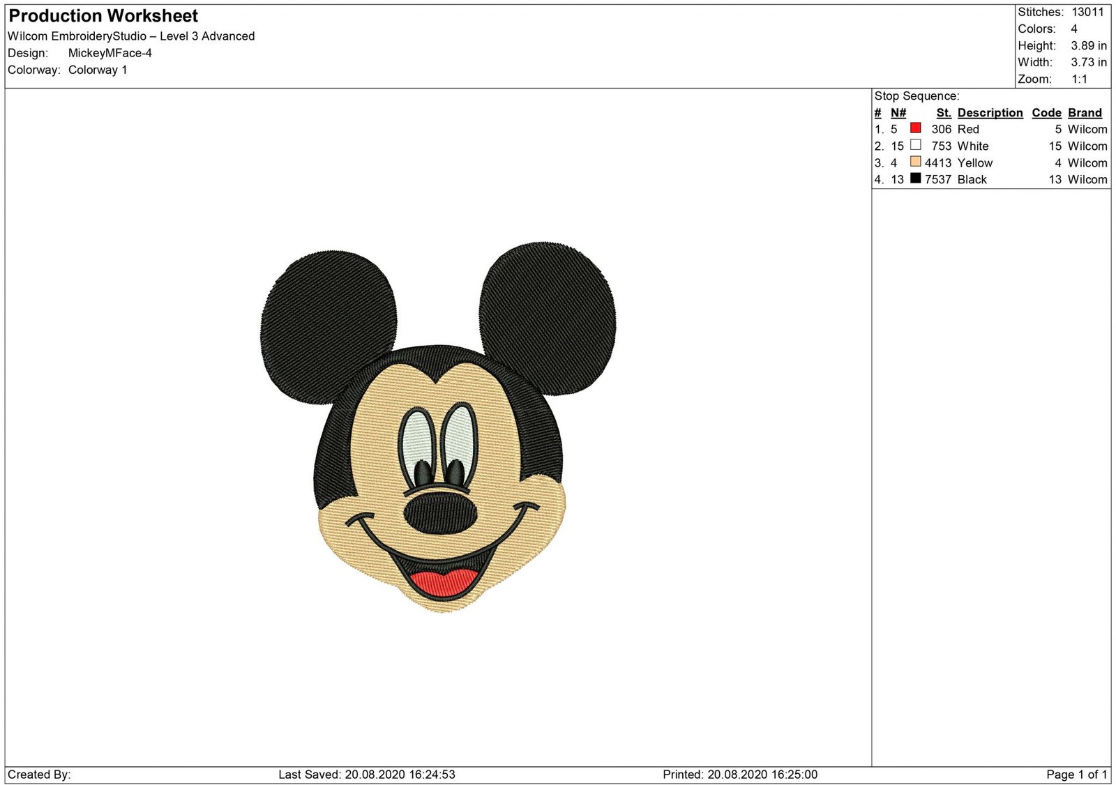 Mickey Mouse Face - Machine Embroidery designs and SVG files