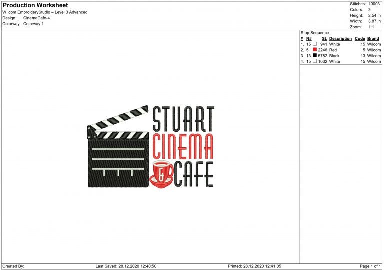 Cinema Cafe - Machine Embroidery designs and SVG files