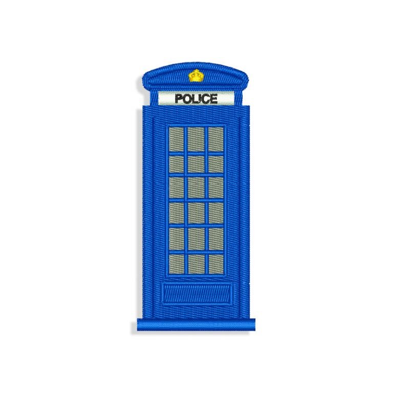 Doctor Who Police box Embroidery design files