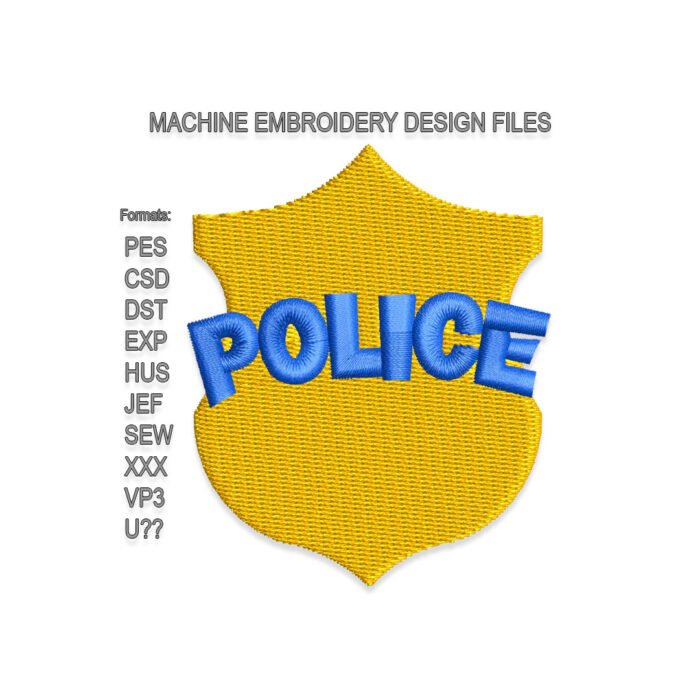 Police Badge Embroidery design files for machine embroidery