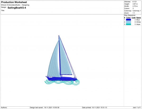 Sailboat Embroidery design - Machine Embroidery designs and SVG files