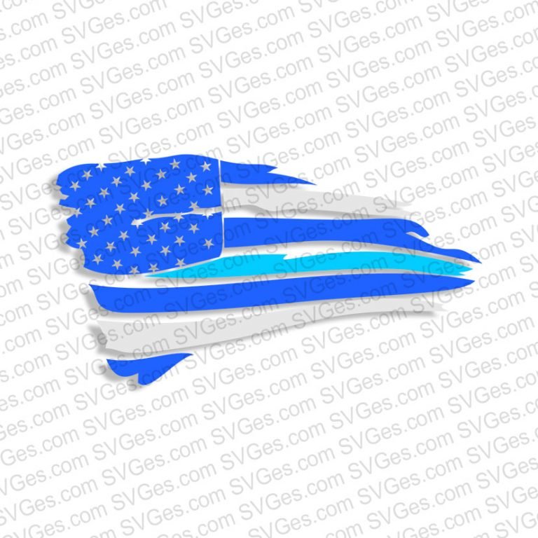 Blue Line USA Flag SVG - Machine Embroidery designs and SVG files