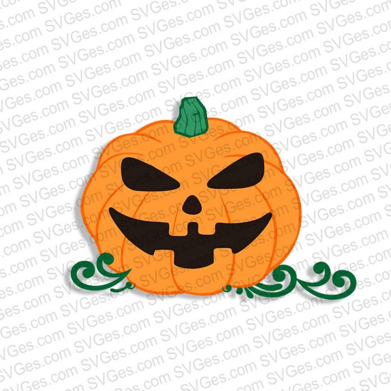 Smiling Halloween Pumpkin SVG PNG files - Machine Embroidery designs ...