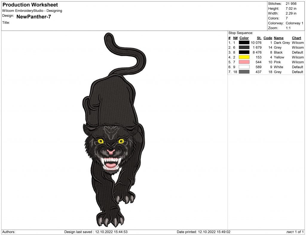 Panther Embroidery design - Machine Embroidery designs and SVG files
