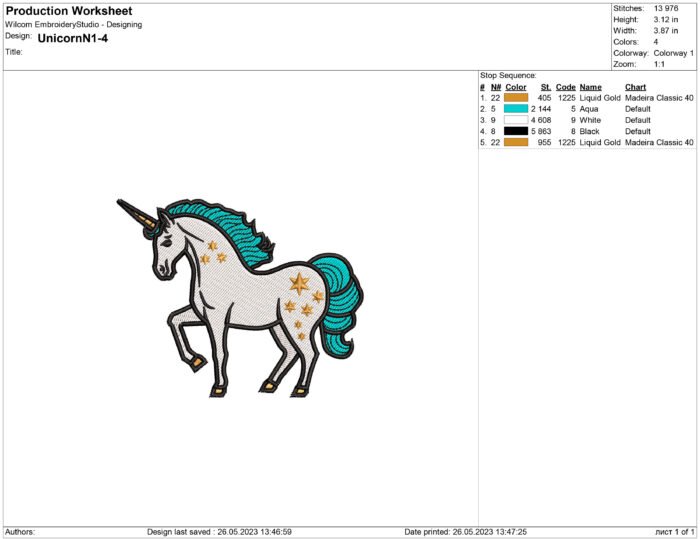 Unicorn Embroidery design files for Machine Embroidery