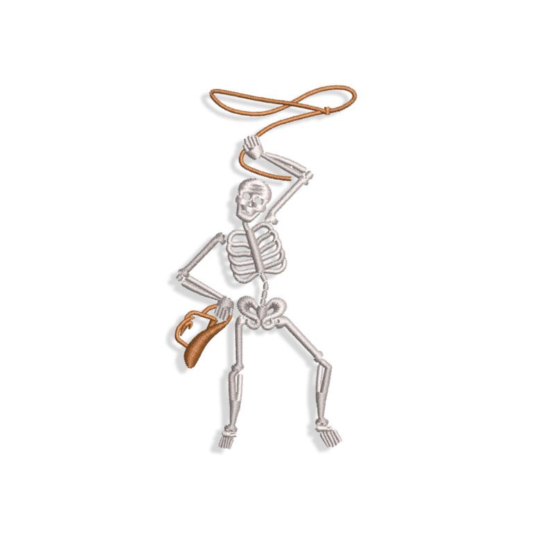 Cowboy Skeleton Embroidery design for Machine Embroidery