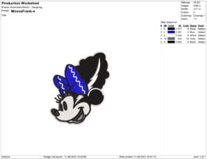 Minnie Frankenstein Embroidery design files