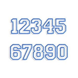 Wide satin stitch Numbers Applique Embroidery design