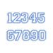 Wide satin stitch Numbers Applique Embroidery design