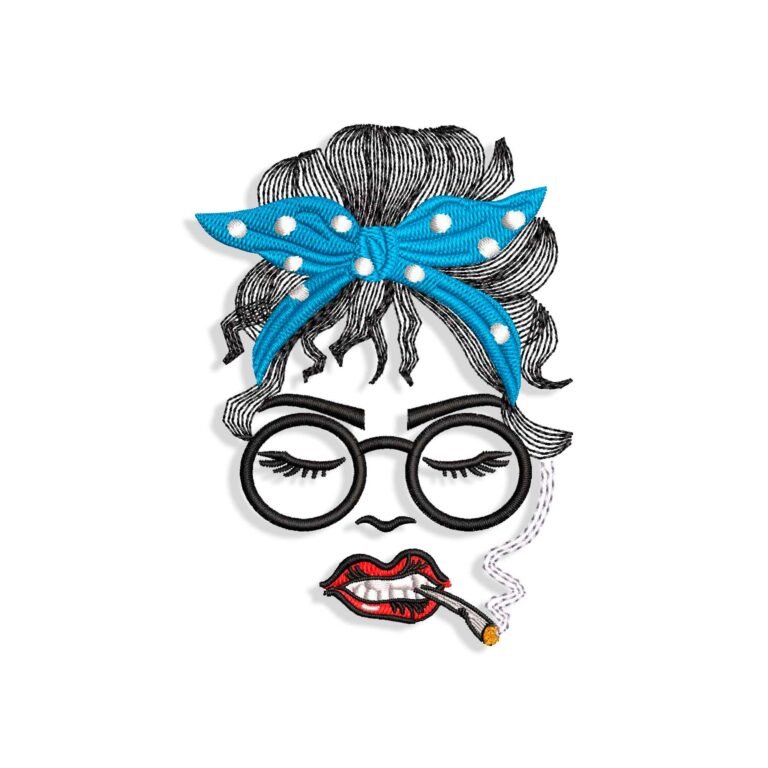 Messy bun with joint Embroidery design files
