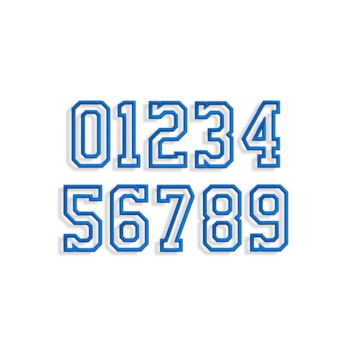 Wide satin stitch sport Numbers Embroidery design files