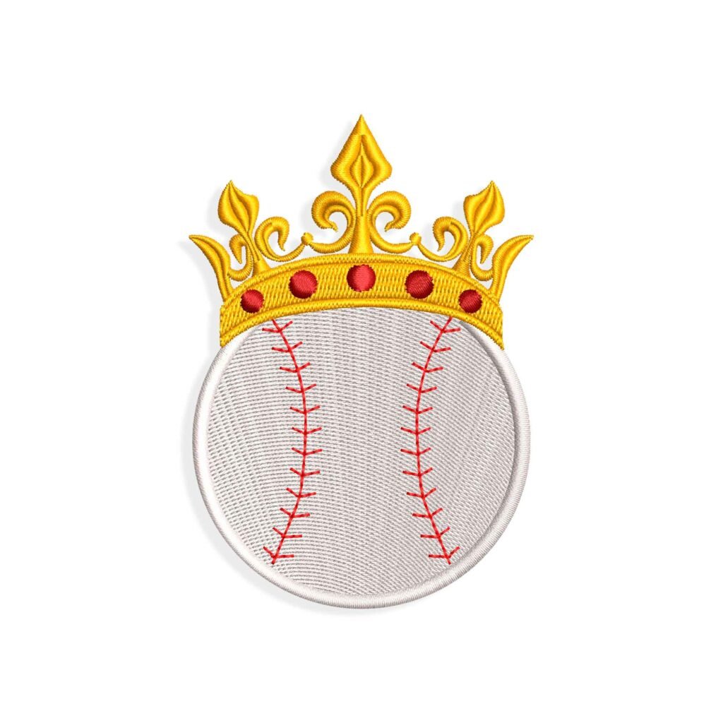 Baseball Crown embroidery design file for Machine Embroidery