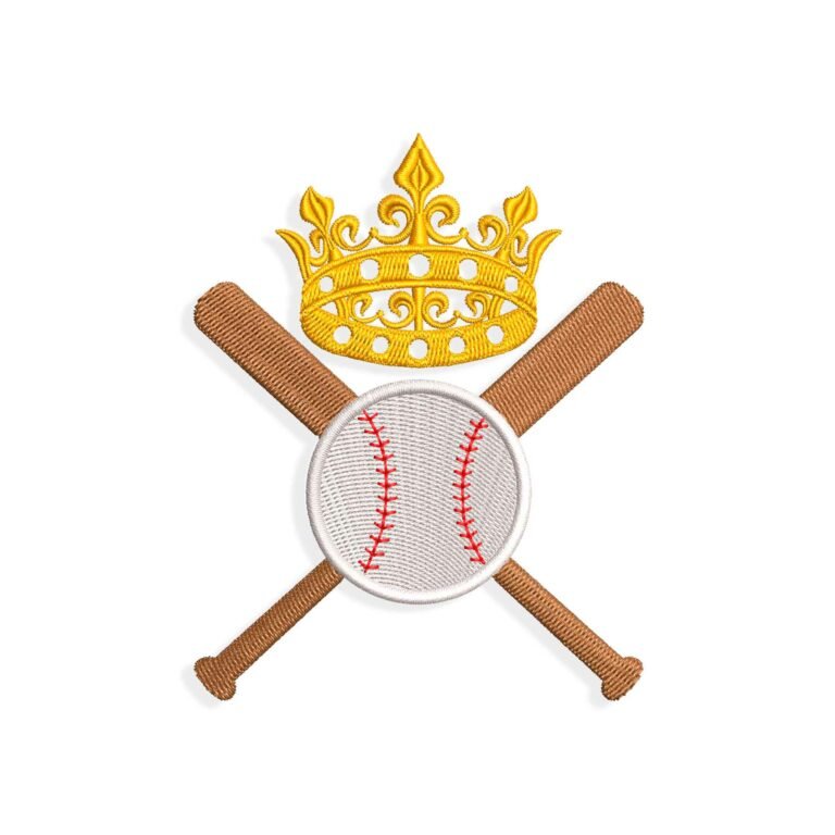 Baseball Crown embroidery design file for Machine Embroidery
