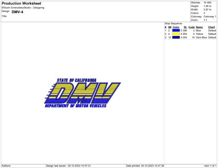 Custom DMV Embroidery design files for Machine Embroidery