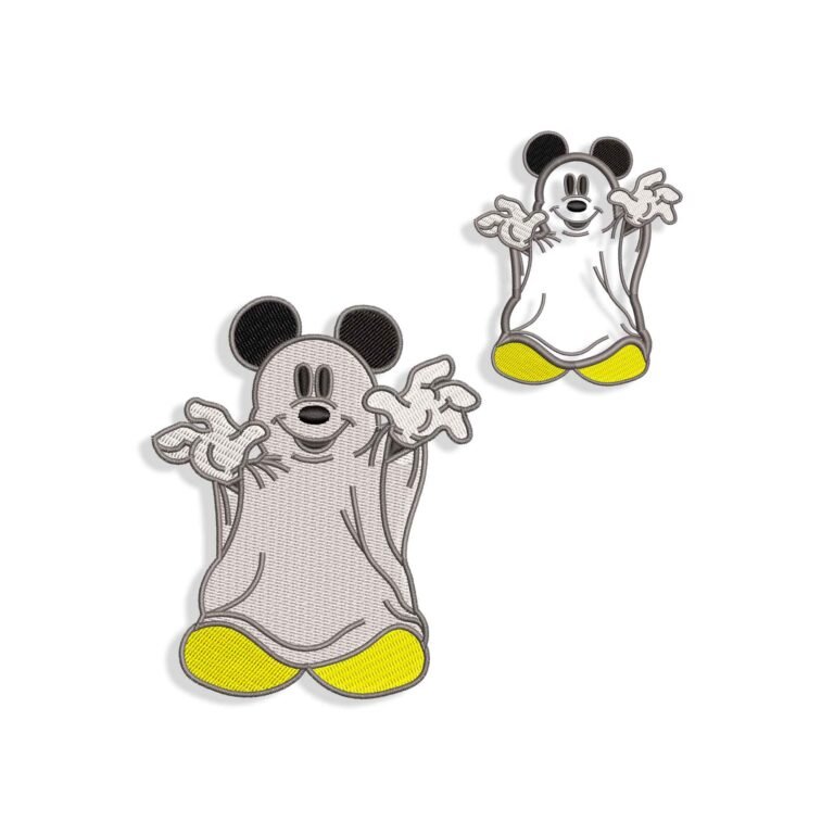 Mickey Mouse ghost embroidery design and applique files