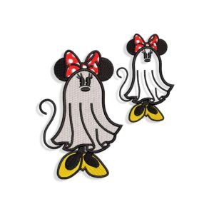 Mnnie Mouse ghost embroidery design and applique files