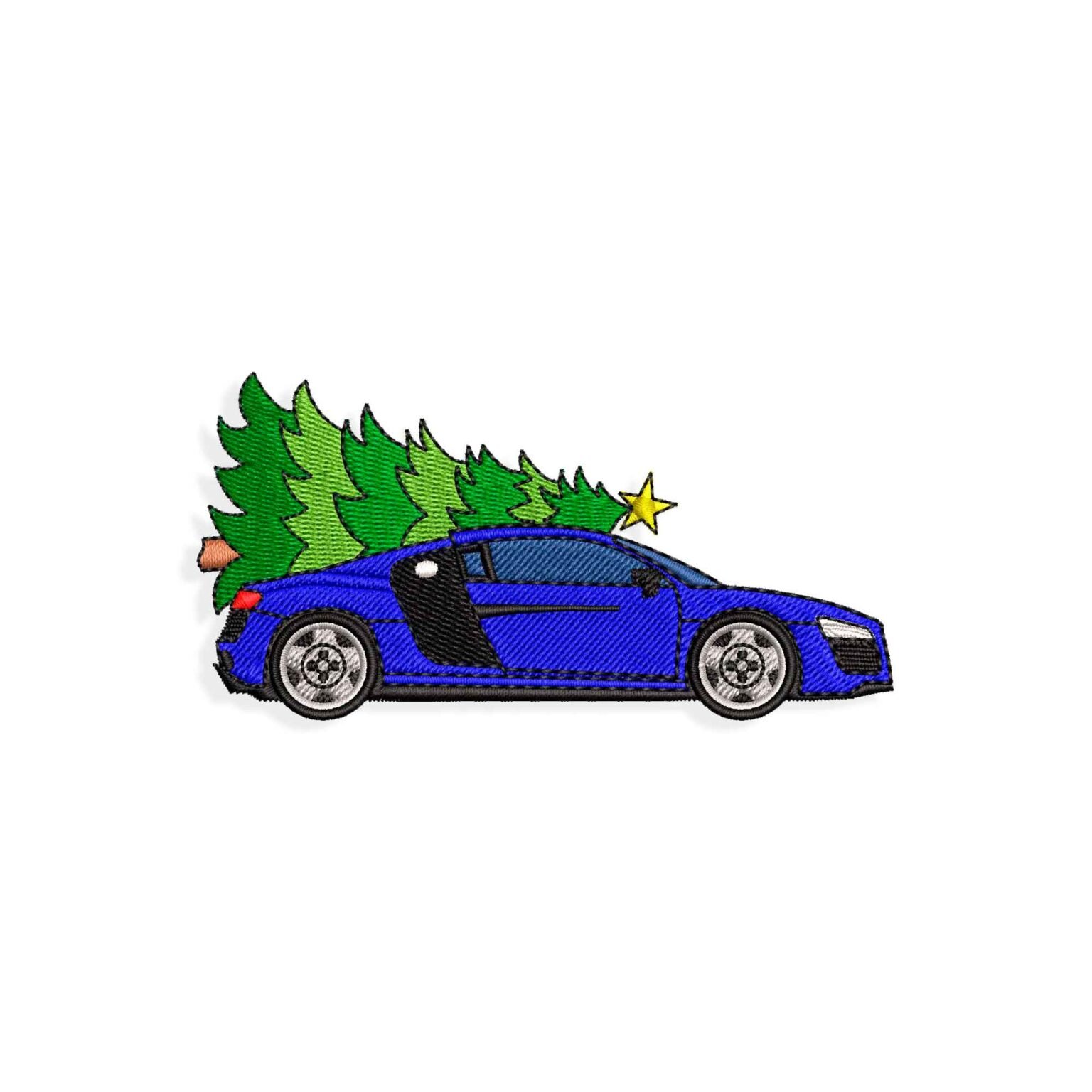 Christmas tree Audi R8 Supercar Embroidery design files