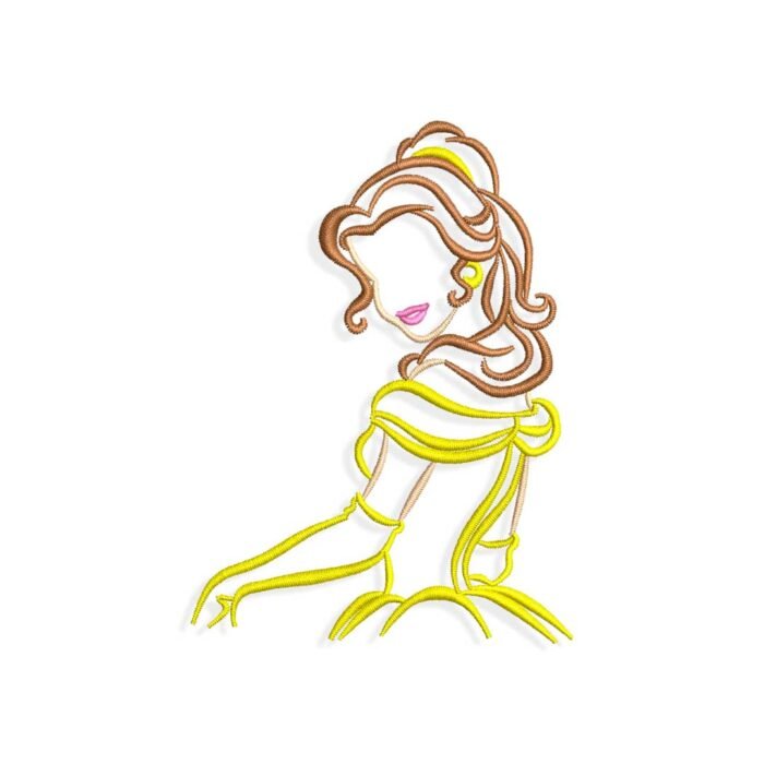 Princess Belle Embroidery design for Machine embroidery