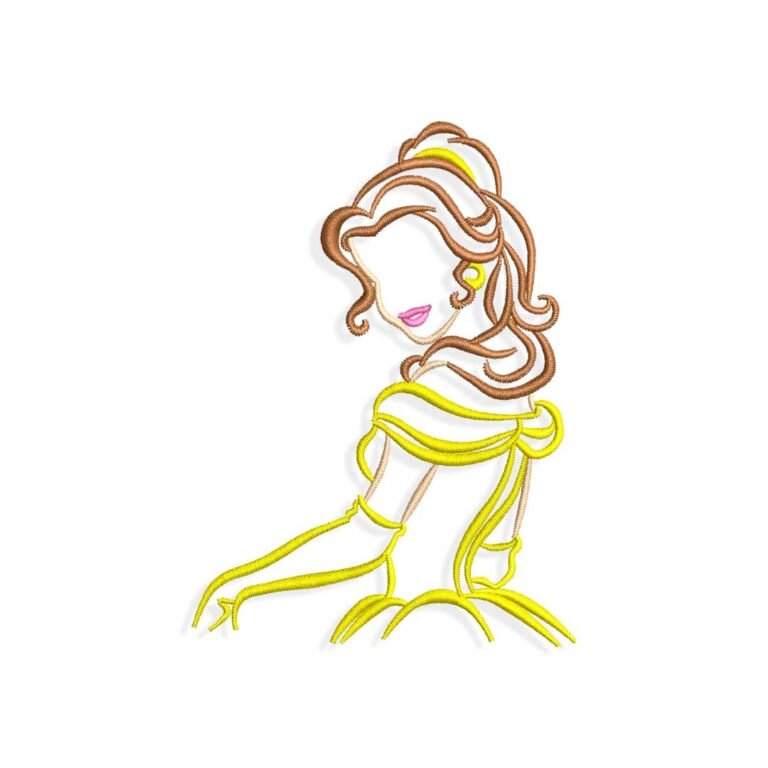 Princess Belle Embroidery design for Machine embroidery