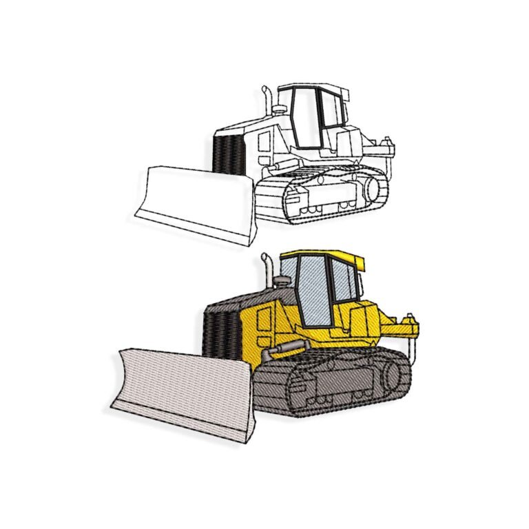 Bulldozer Embroidery design files for Machine embroidery