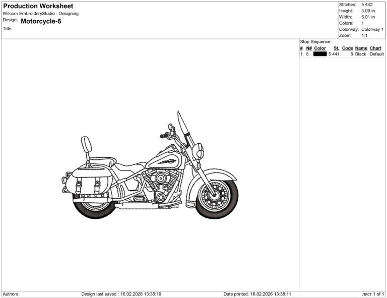 Motorcycle Embroidery design files for Machine embroidery