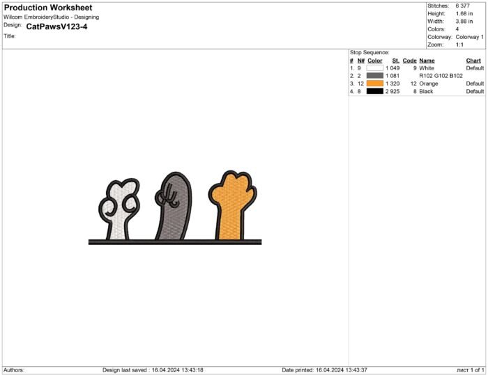Cat Paws Embroidery design files for Machine embroidery