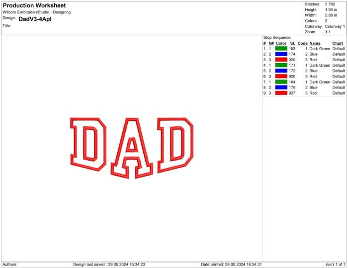 Dad Embroidery design files for Machine Embroidery