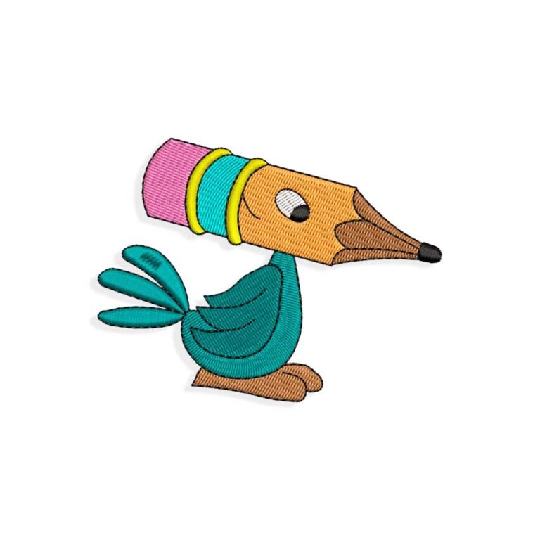 Alice In Wonderland Pencil Bird Embroidery design files