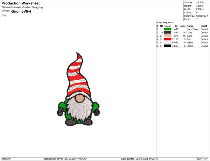 Gnome Embroidery design files for Machine embroidery