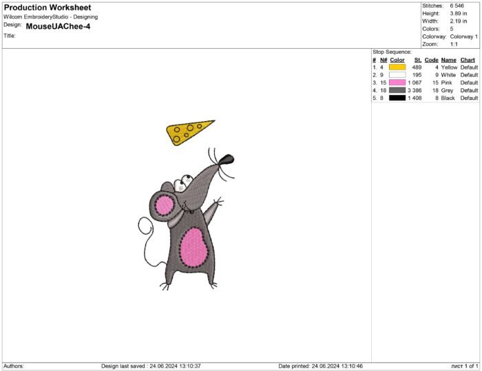 Bundle of Mouse embroidery design files