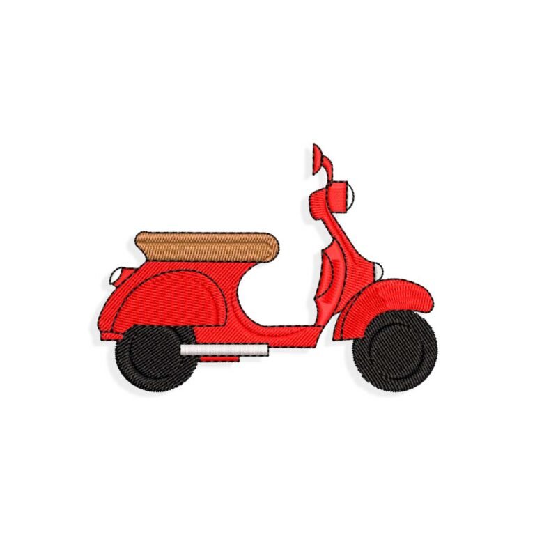 Vespa scooter Embroidery design files for Machine Embroidery
