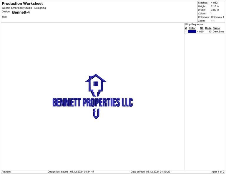 Bennett Embroidery design files for Machine embroidery